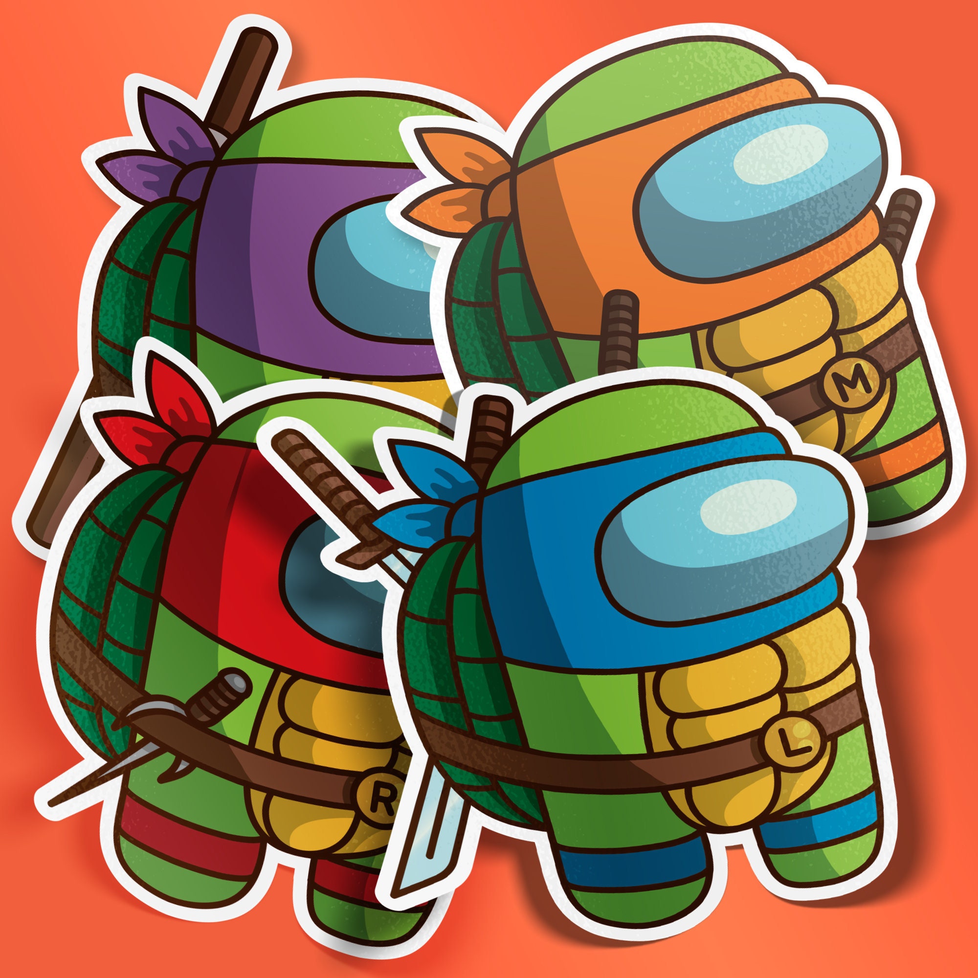 Among Us Teenage Mutant Ninja Turtles Stickers 4-Pack | Etsy