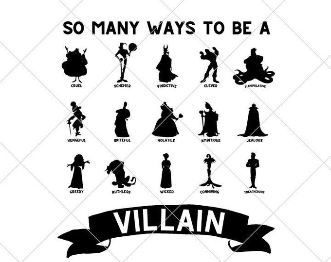 So Many Ways to Be a Villain DIY Disney Villain Shirt Halloween Svg ...
