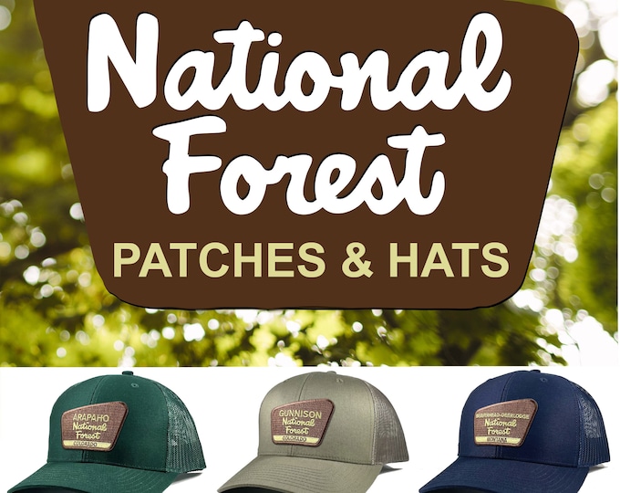Embroidered National Forest Trucker Hat - Customizable Cap With Iconic ...