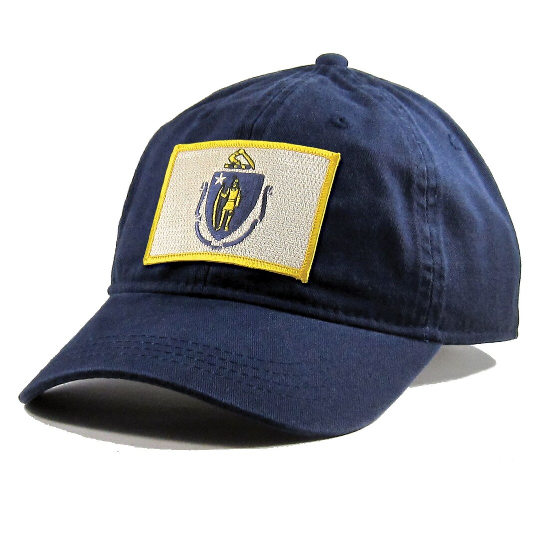 Massachusetts Flag Hat: Embroidered Patch Cotton Twill Baseball Cap - Etsy