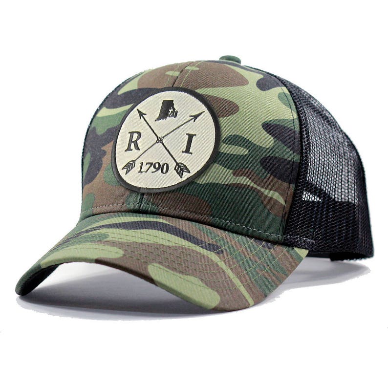Homeland Tees Rhode Island Arrow Hat - Army Camo Trucker - Etsy