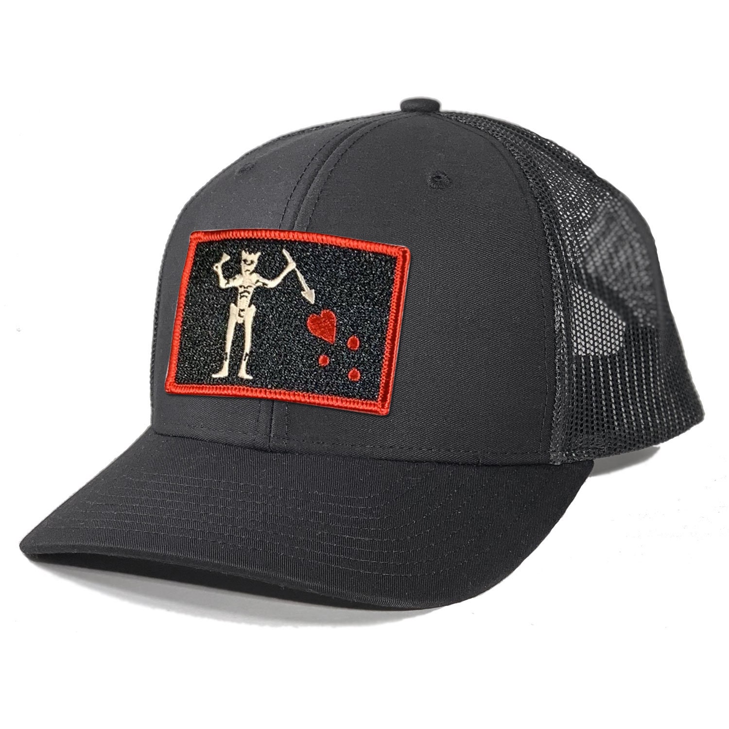 Homeland Tees Blackbeard Pirate Flag Trucker Hat Homeland Tees Blackbeard Pirate Flag Trucker Hat