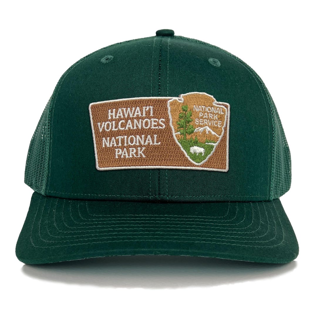 Hawaii Volcanoes National Park Trucker Hat With Woven Embroidered ...