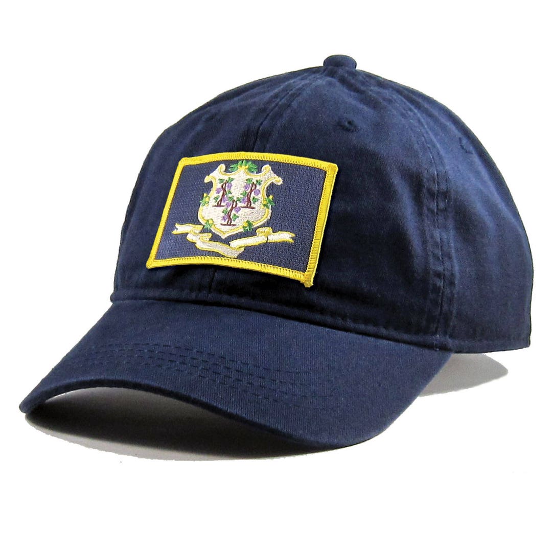 Connecticut Flag Hat: Embroidered State Patch, Cotton Twill Cap - Etsy