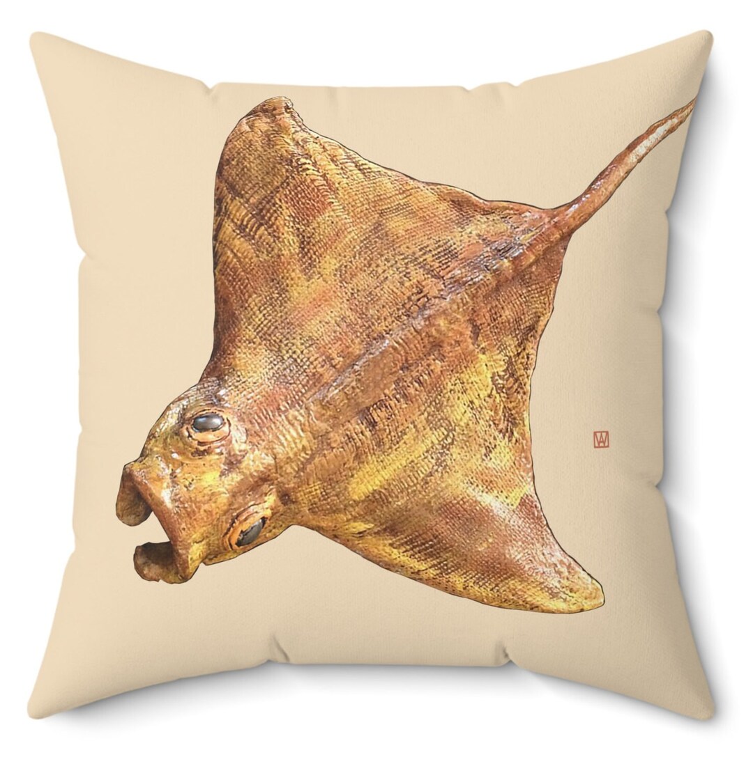 Manta Ray Pillow, Square, Three Sizes, 2-sided, Ocean Themed Couch ...