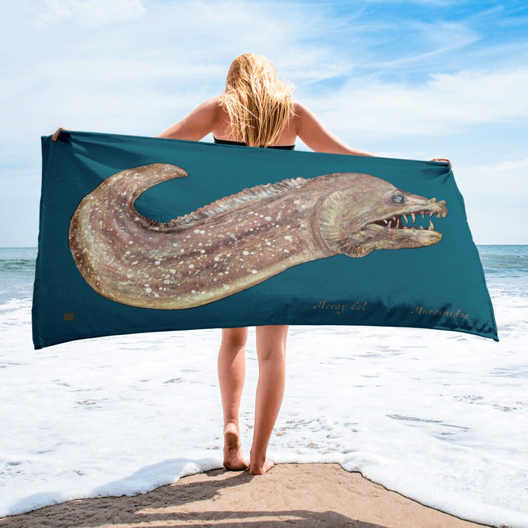Moray Eel Beach Towel, Teal, Surf, Beach, Pool, Lake House Decor - Etsy