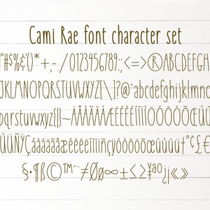Cami Rae Font Regular & Bold Numbers Lowercase OTF and TTF - Etsy