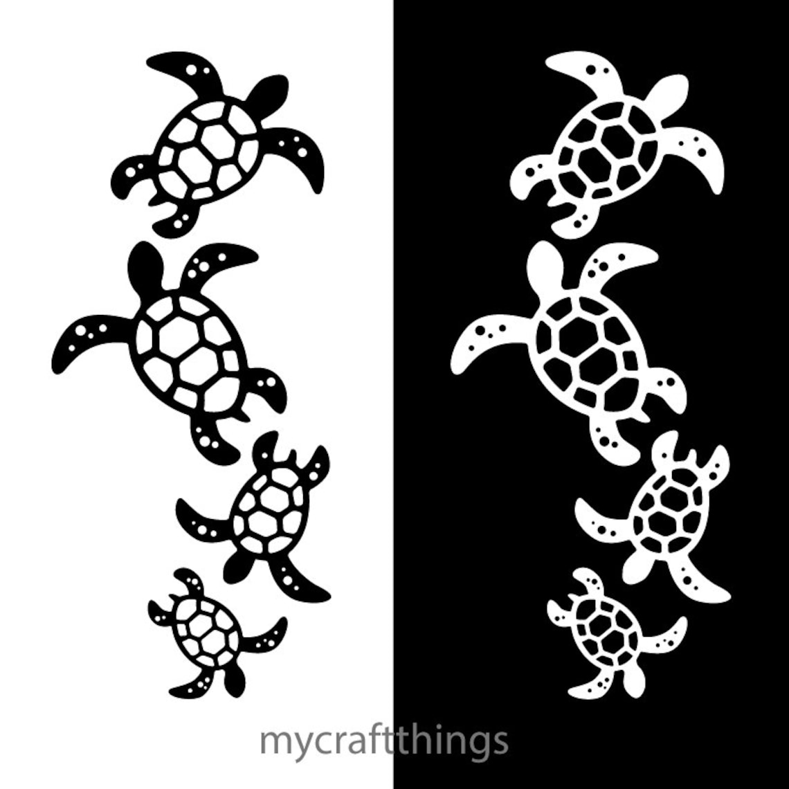 Swimming Sea Turtles SVG - Etsy