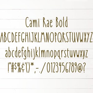 Cami Rae Font Regular & Bold Numbers Lowercase OTF and TTF - Etsy