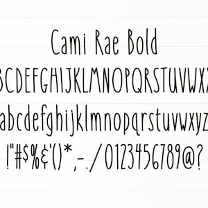 Cami Rae Font - Regular & Bold - Numbers - Lowercase - OTF and TTF - Etsy