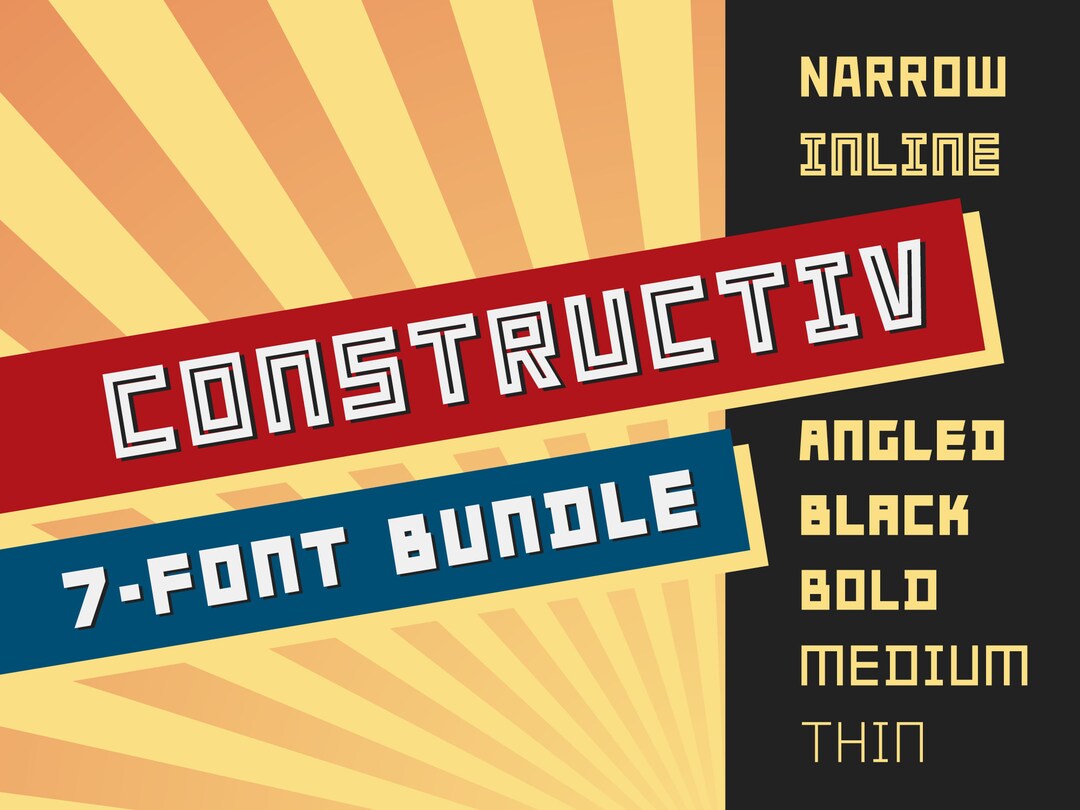 Constructiv Font Bundle - 7 Styles - OTF - Etsy