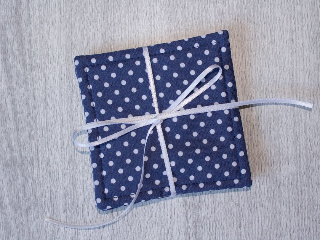 Gray and Blue Cloth Drink Coasters - Cloth Coasters - Fabric Coaster ...