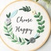 Choose Happy PDF Hand Embroidery Pattern - Etsy