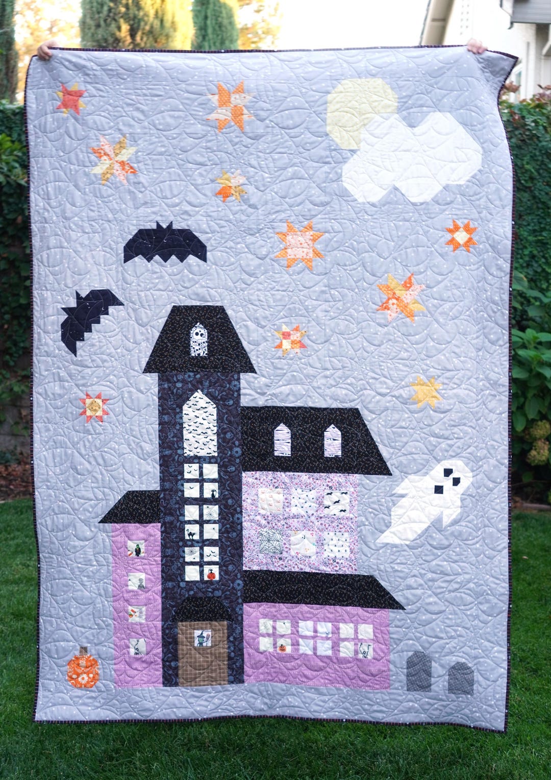 Halloween Quilt Pattern - Haunted House - Etsy