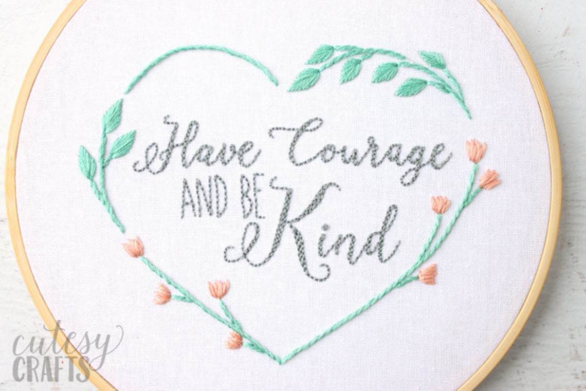 Be Kind PDF Hand Embroidery Pattern | Etsy