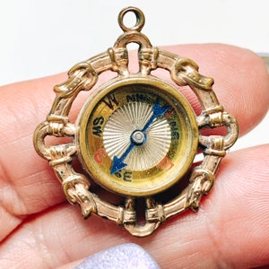 Antique Gilt Compass Fob, Equestrian Motif, Double Sided Pendant - Etsy