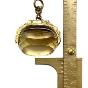 Antique 9k Gold Spinner Fob, Hallmarked, Citrine or Lemon Quartz ...