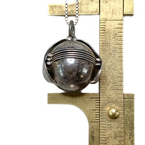 Vintage Sterling Silver Orb Locket, Pendant Necklace, Holds 10 Photos ...