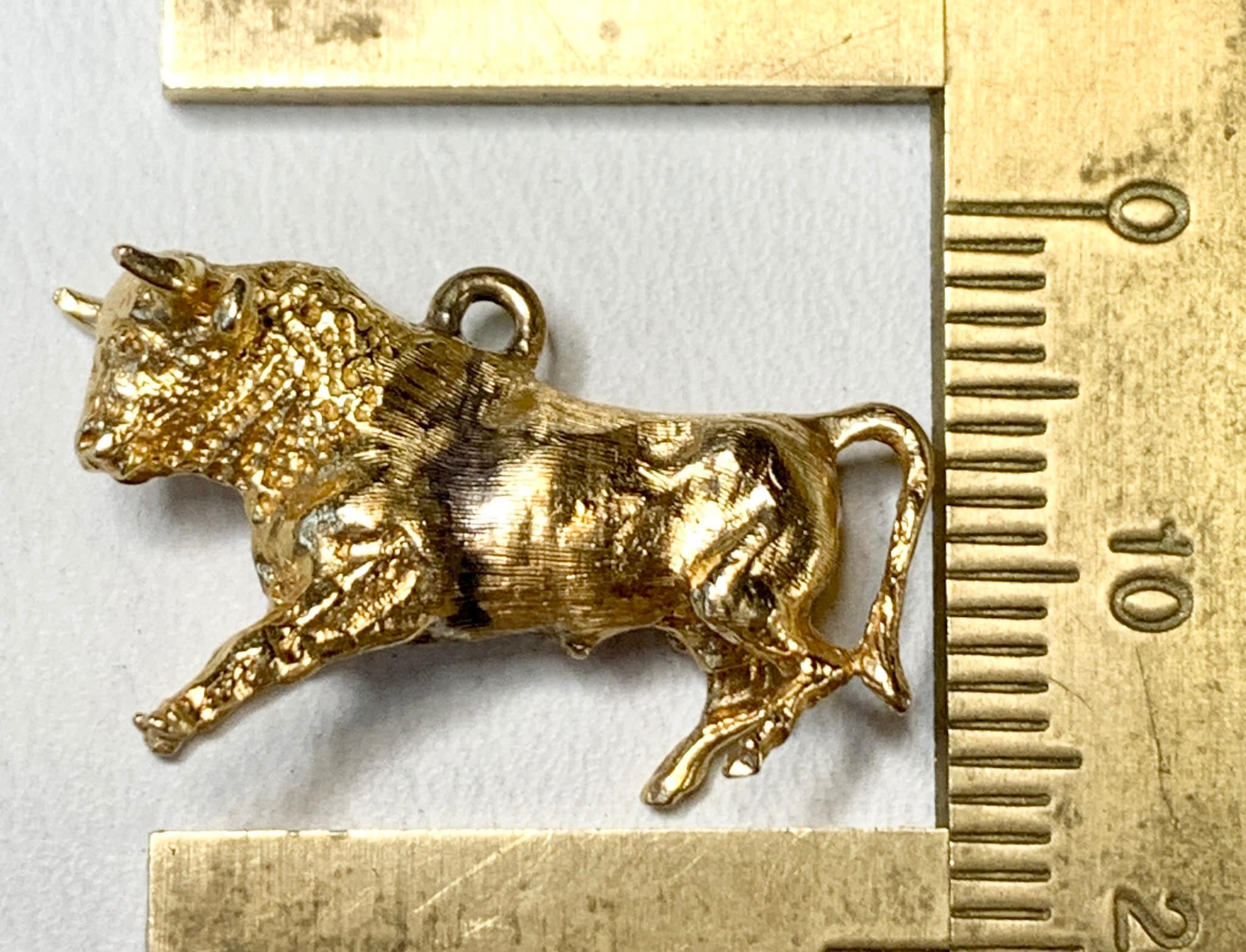 Vintage 14k Gold Bull Charm 3d Pendant. Fine Jewelry. Solid - Etsy