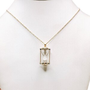 Vintage 10k Gold Hourglass Pendant Necklace, With Diamond Dust, 18 ...