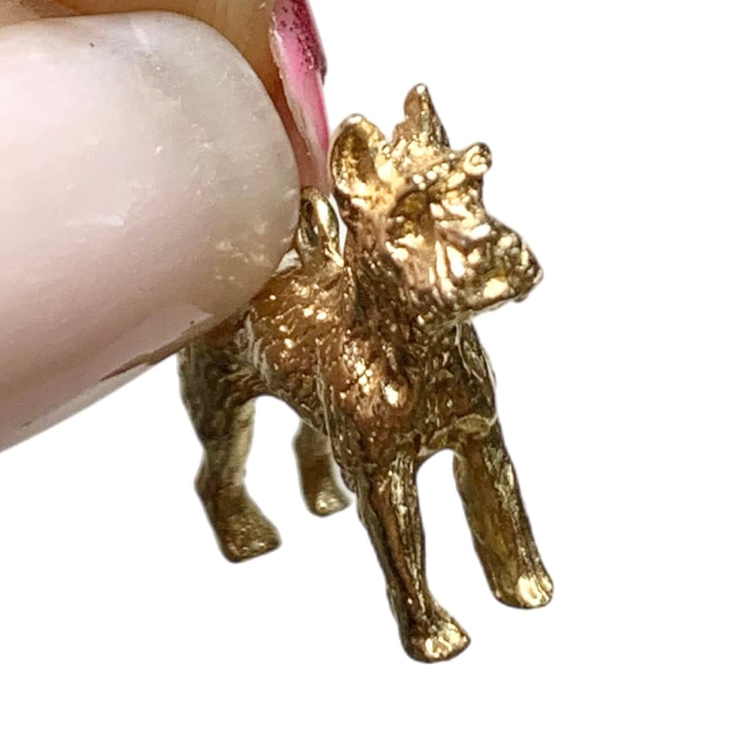 Vintage 14k Gold Schnauzer Charm - Solid Gold Dog Pendant - Etsy