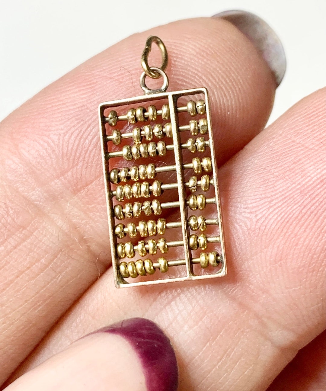 Vintage 14k Gold Abacus Charm, Mechanical Pendant, Mid Century - Etsy