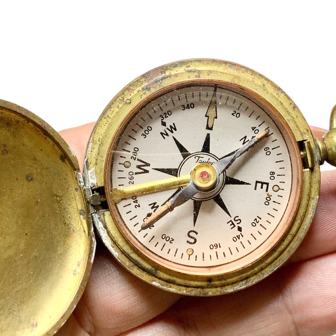 USCE Compass, by Taylor, Brass Case, Flip Top, Engineering, Hiking ...