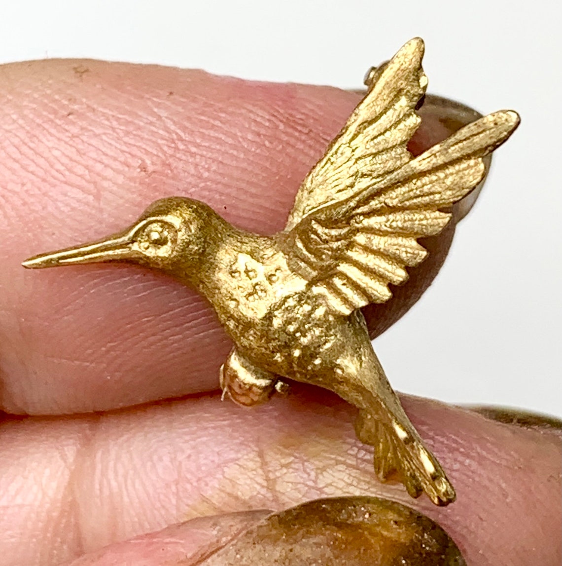 14k Gold Hummingbird Pin. Yellow gold brooch. Vintage jewelry | Etsy