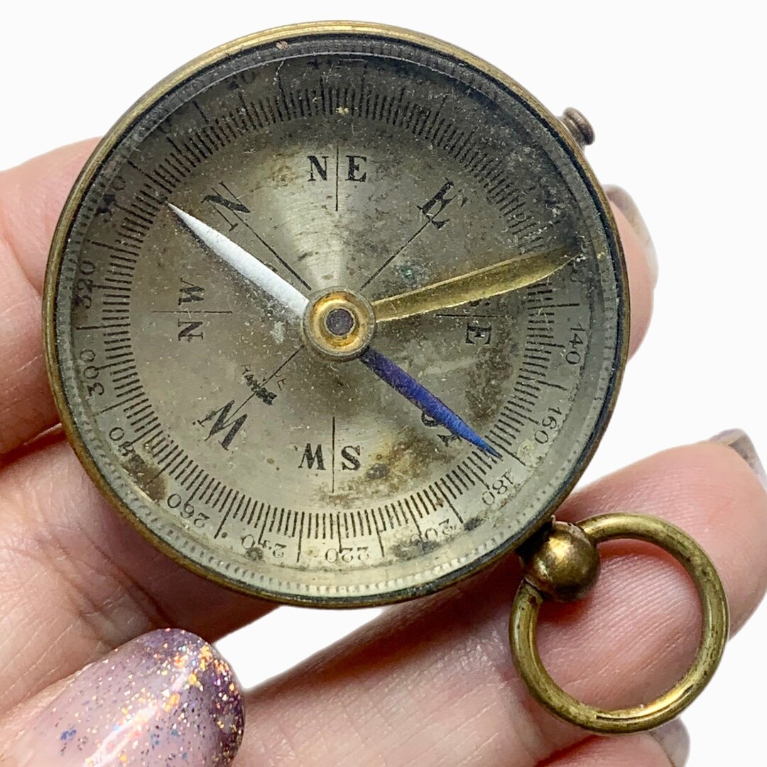 Antique Brass Compass, Pendant Fob, Made in France - Etsy