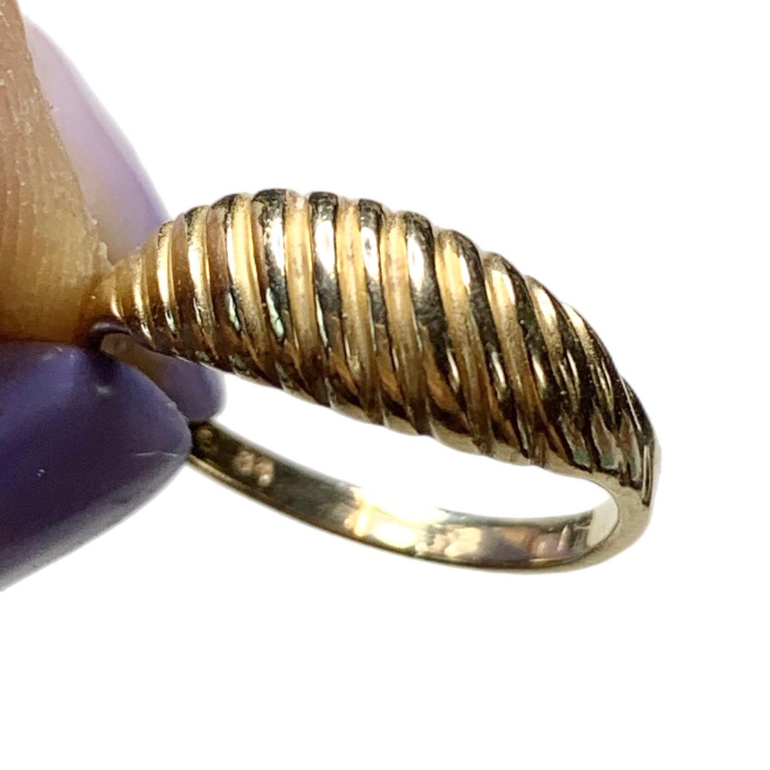 Vintage 14k Gold Michael Anthony Dome Ring, Croissant Pattern, Signed ...