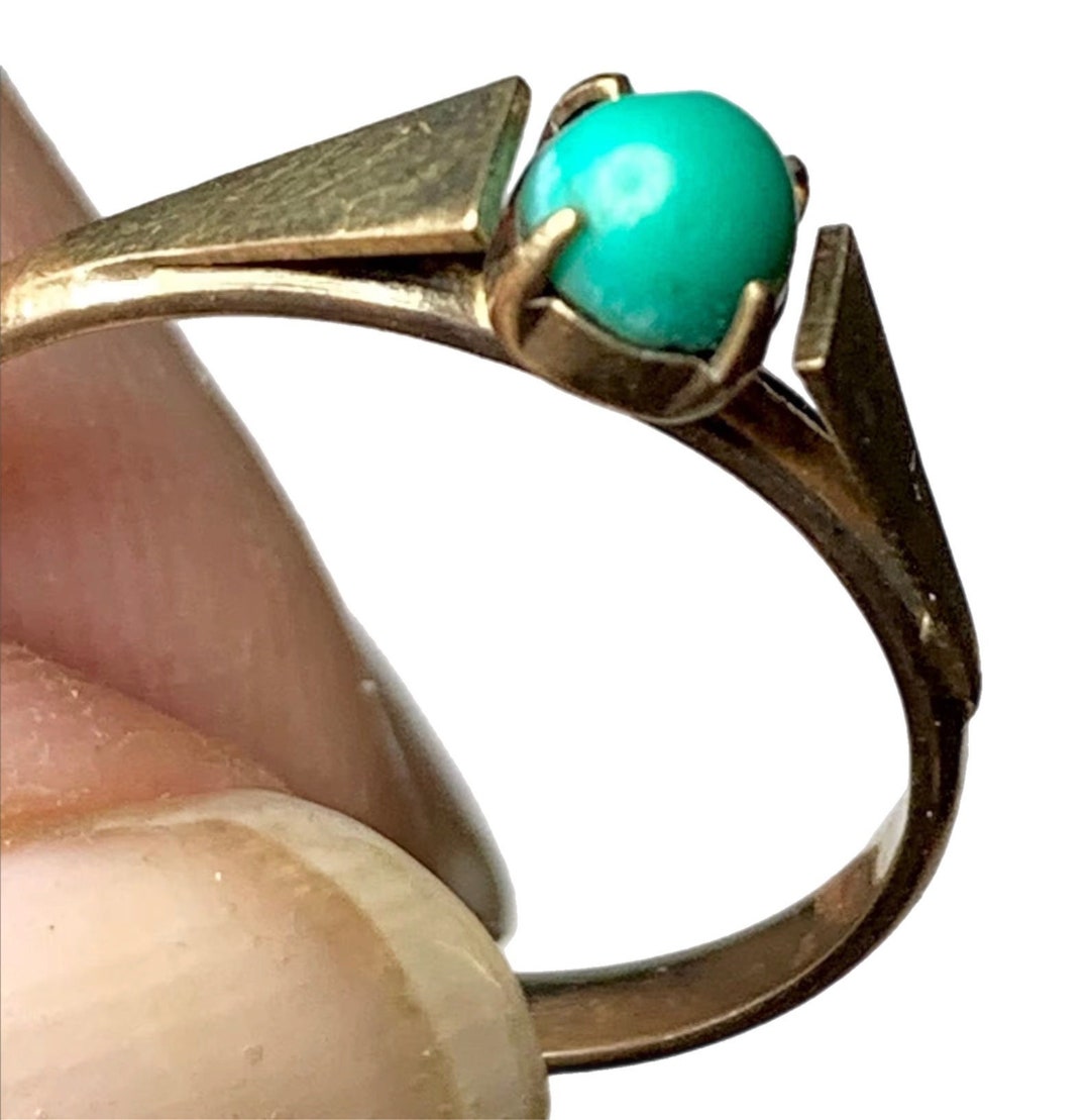 Art Deco 8k Gold Turquoise Ring, Sz 7 1/4, Stamped 333, Fine Jewelry - Etsy