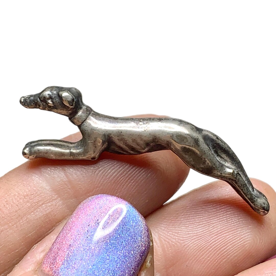 Art Deco Dog Brooch, Greyhound, Racing, Sterling Silver, Hat Pin - Etsy