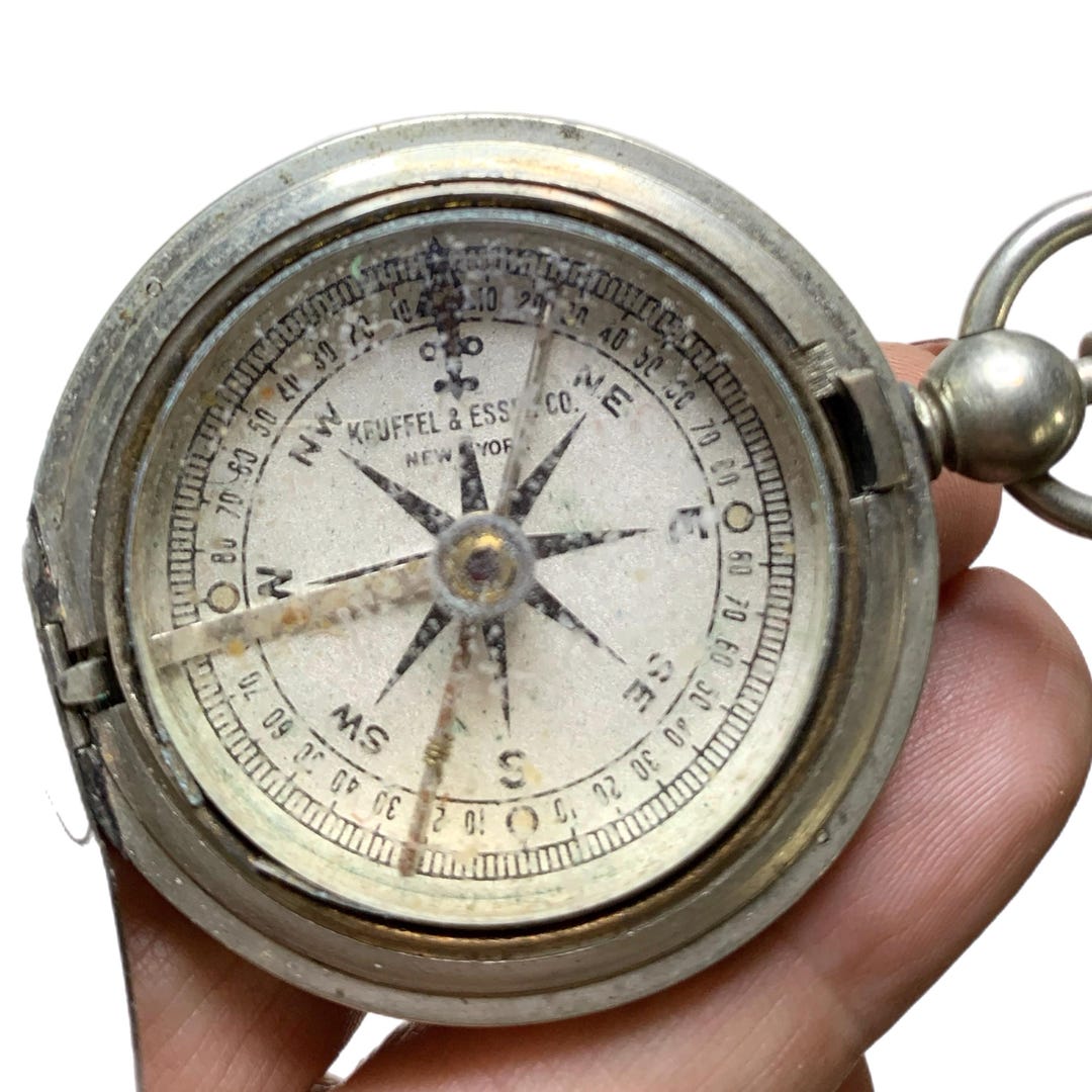 Antique Keuffel & Esser New York Compass, Pendant Fob, Camping, Hiking ...