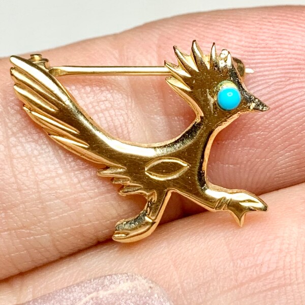 Gold Roadrunner Pin - Etsy