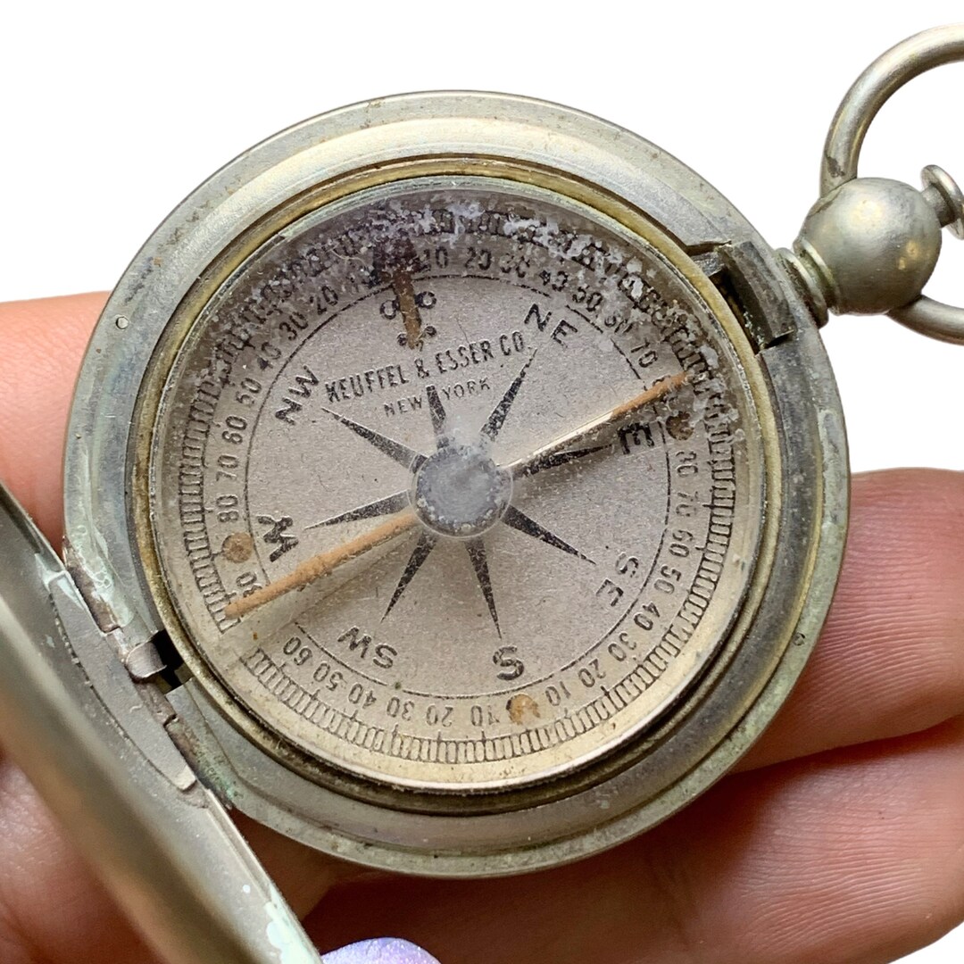 Antique Keuffel & Esser New York Compass, Pendant Fob, Camping, Hiking ...