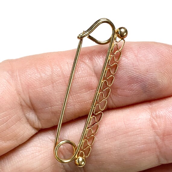 Vintage 14k Gold Safety Pin, Connector, Pendant, Char… - Gem