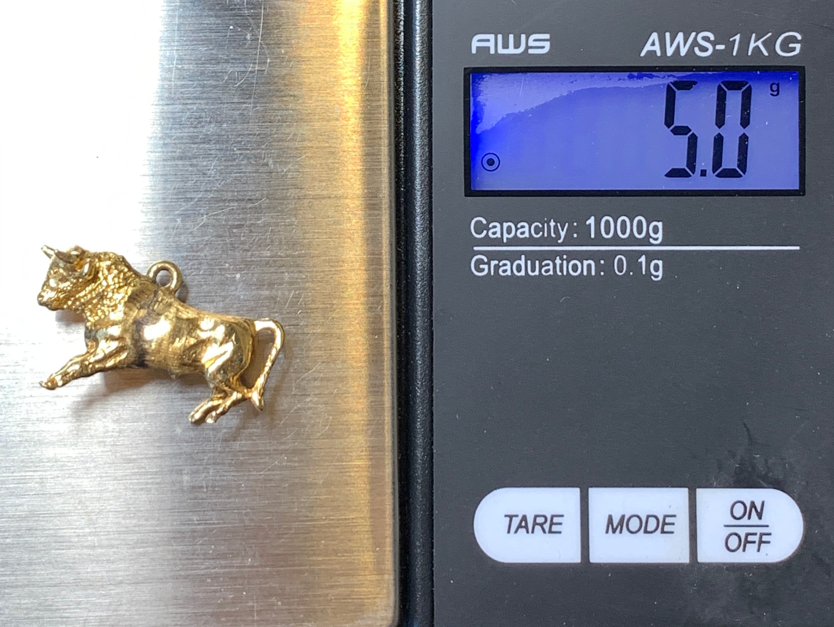 Vintage 14k Gold Bull Charm 3d Pendant. Fine Jewelry. Solid - Etsy