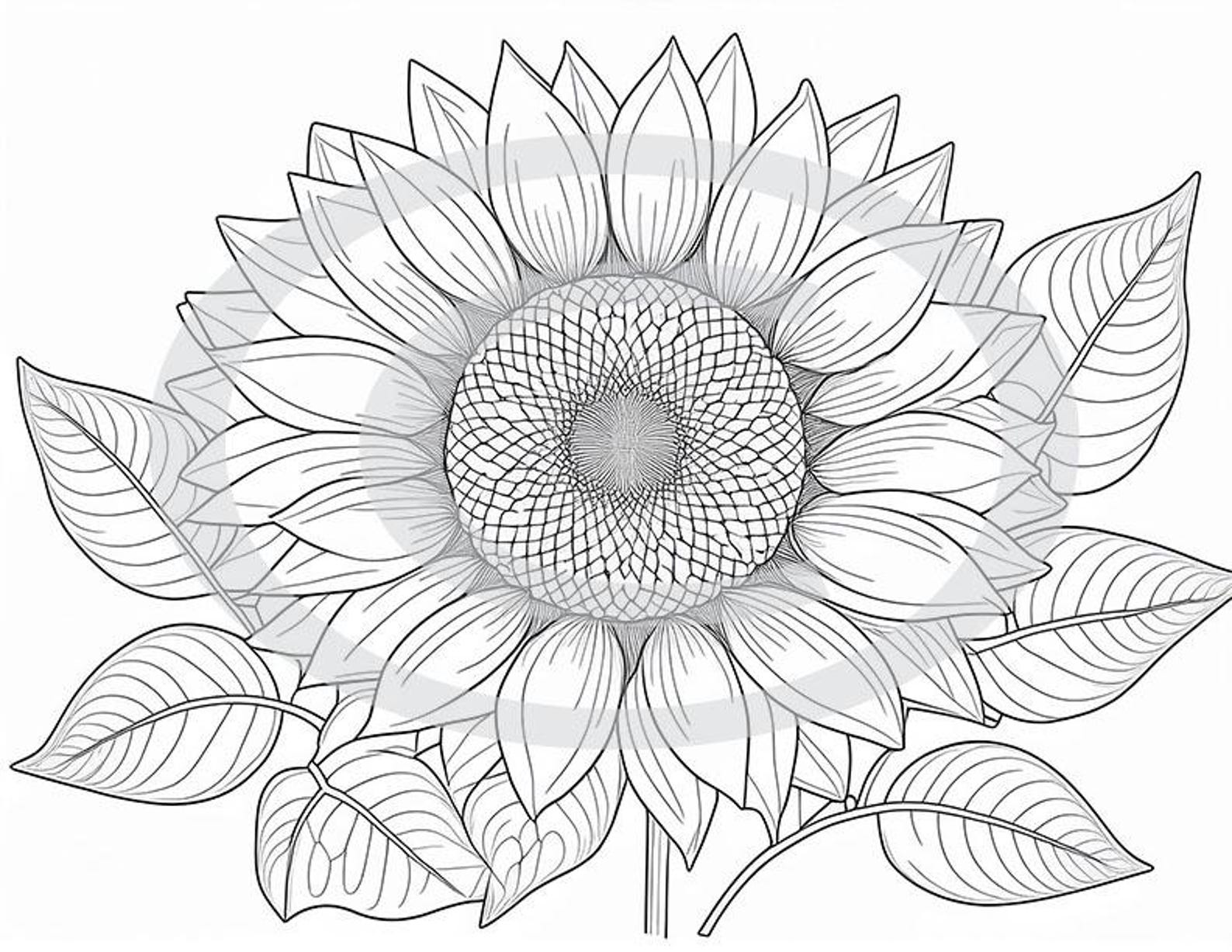 Sunflower Coloring Pages Print and Paint Colored Pencil Colors Relaxing ...