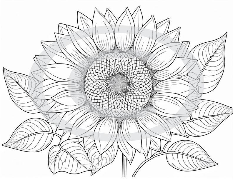 Sunflower Coloring Pages Print and Paint Colored Pencil Colors Relaxing ...