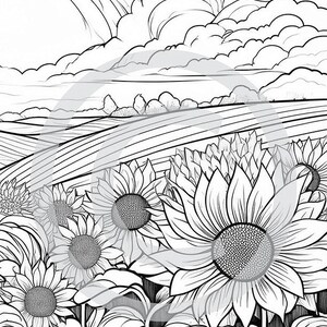 Sunflower Coloring Pages Print and Paint Colored Pencil Colors Relaxing ...