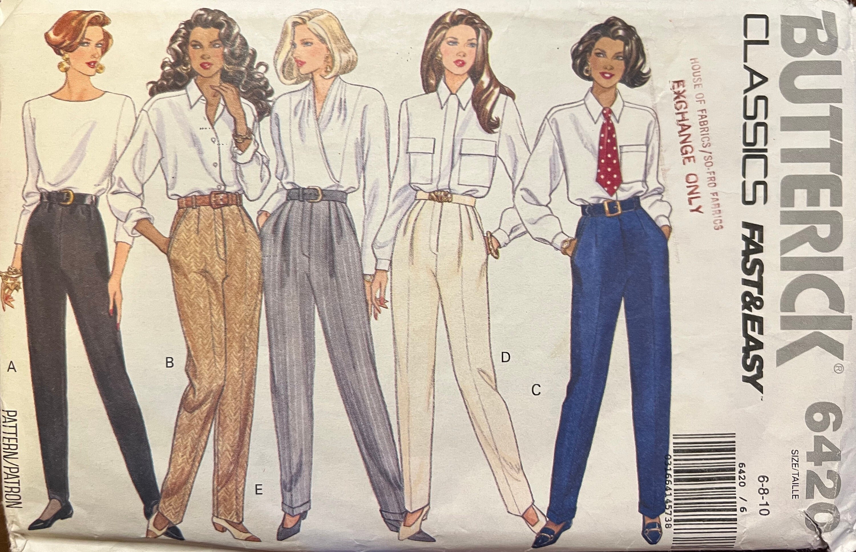Butterick Patterns: Pants/classics Fast & Easy/pattern 6420 - Etsy