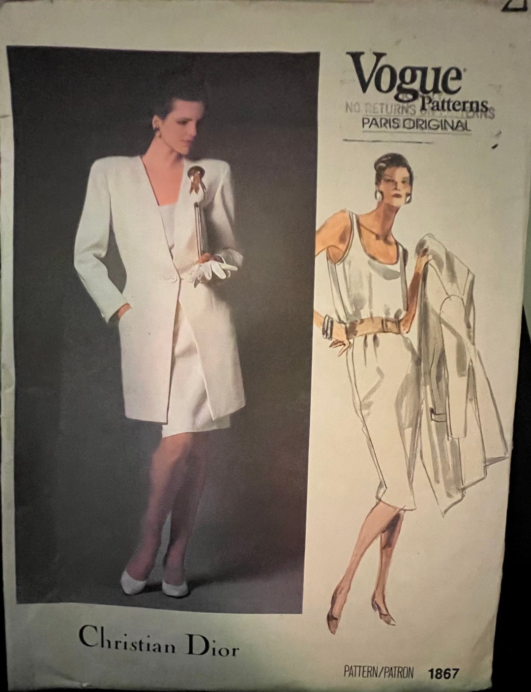 Vogue Patterns: Paris Original Christian Dior/pattern #1867 - Etsy
