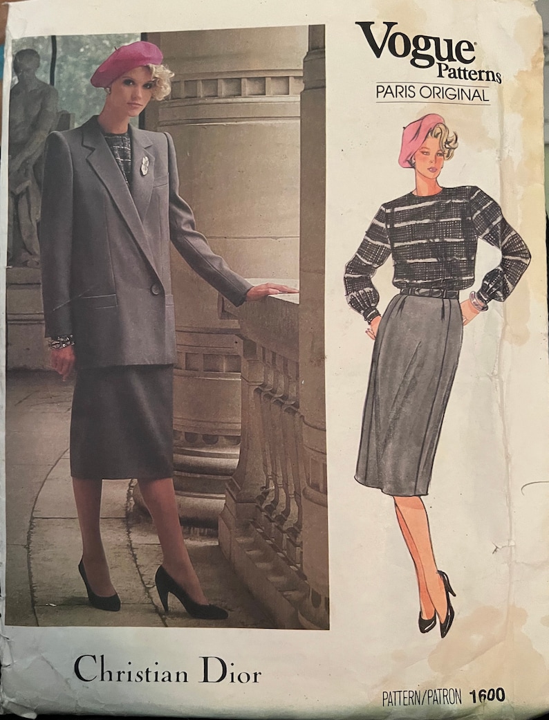 Vogue Patterns: Paris Original Christian Dior/pattern #1600 - Etsy