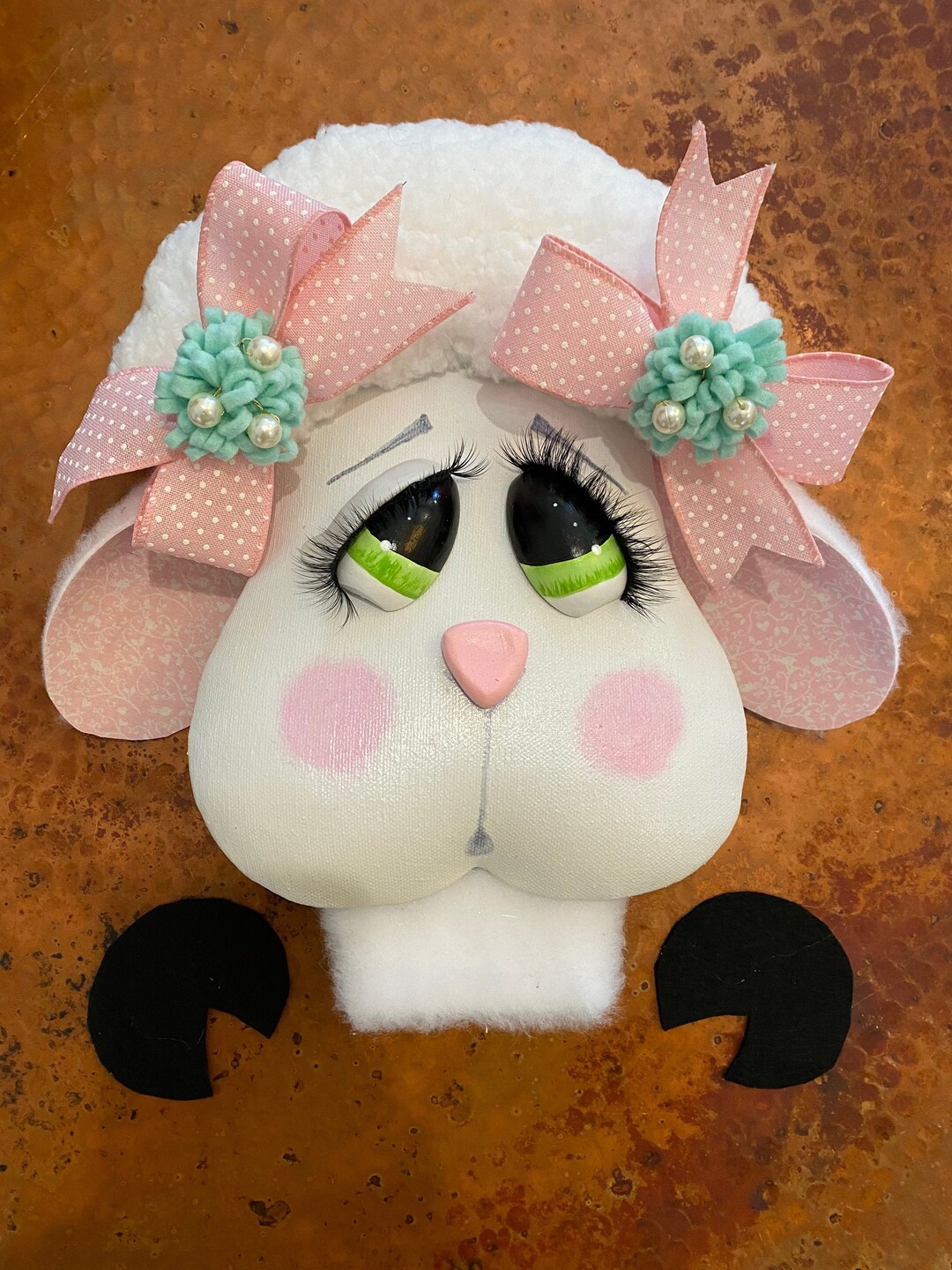 Lamb Wreath Attachment, Door Decor, Wall Art, Pink, White, Mint - Etsy