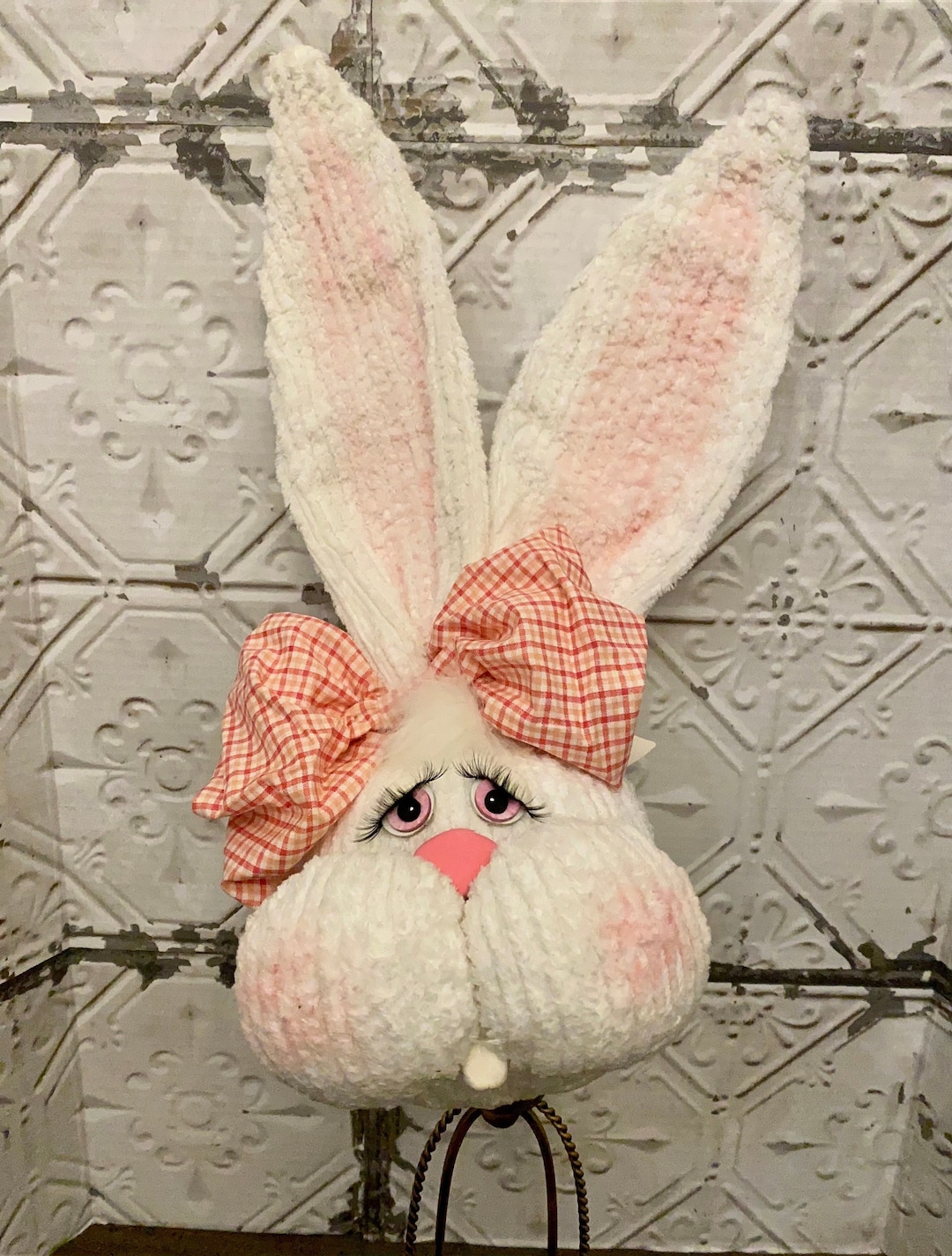 Bunny Head Wreath Attachment, Rabbit Wreath Attachment, Bunny Head ...