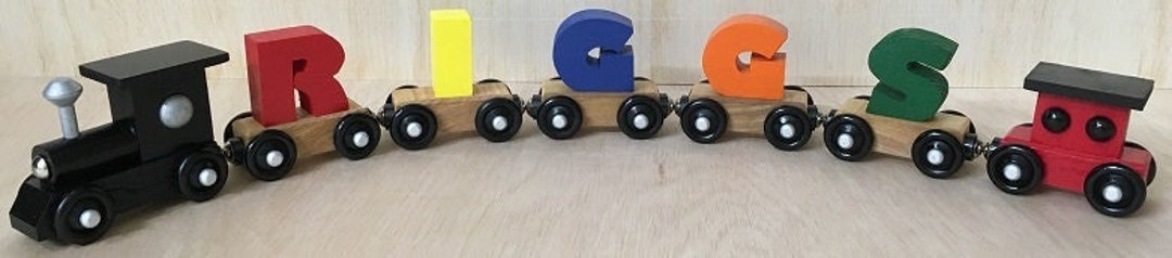 5 CAR PERSONALIZED Toy Train in Primary Colors - Etsy