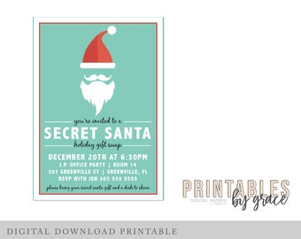 Secret santa invitation | Etsy