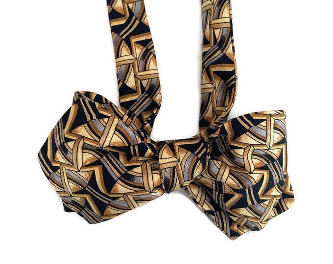Silk Bow Tie for Men - Gold Point - One-of-a-kind, Pre-tied or Self-tie ...