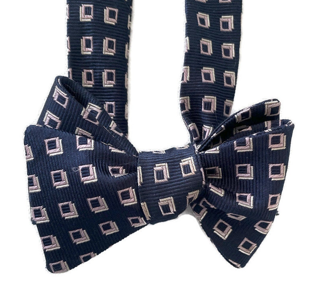 Silk Bow Tie for Men - Checkmate - One-of-a-kind, Self-tie or Pre-tied ...