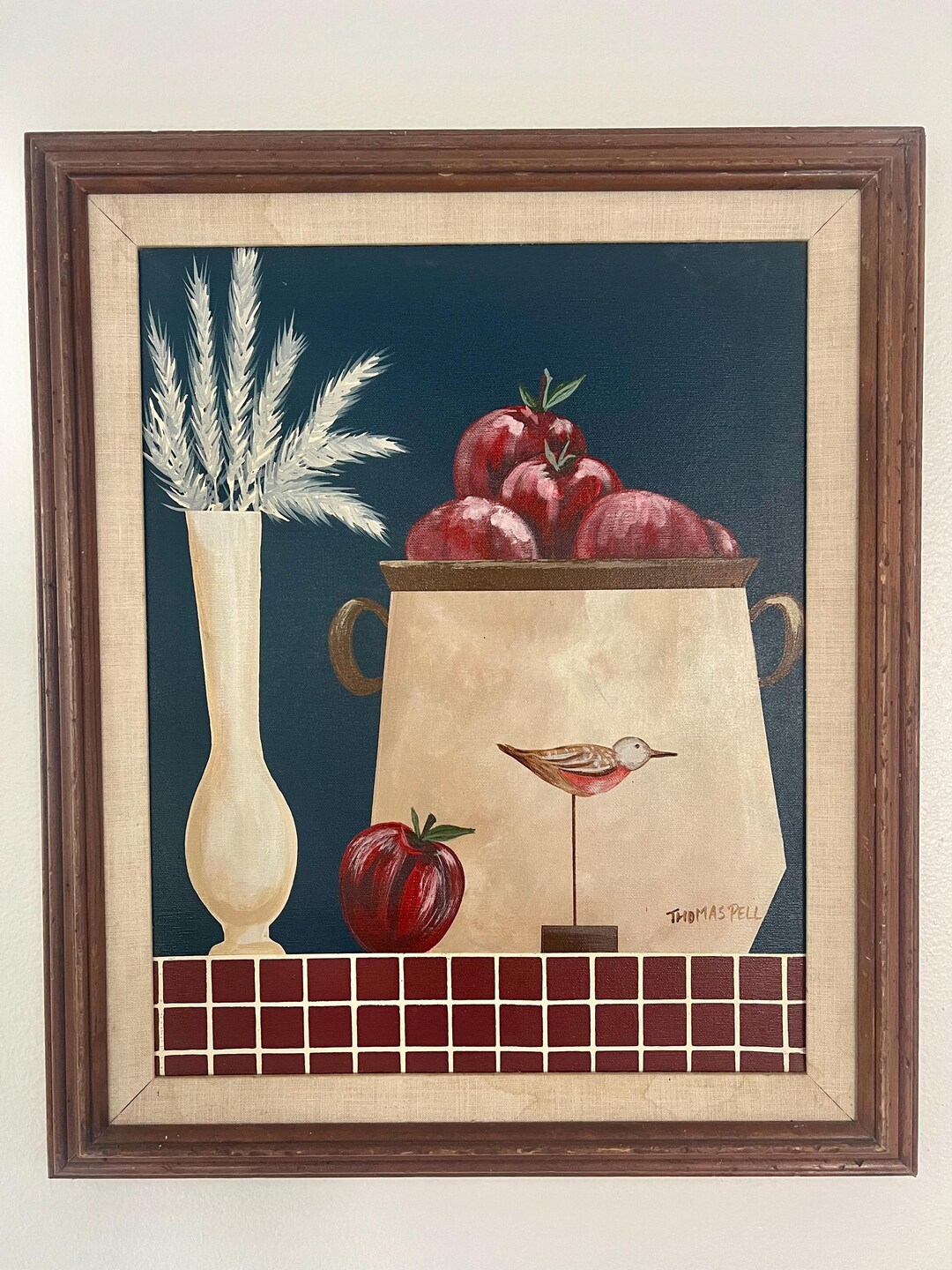 Original Vintage 70’s Mid Century Modern Oil Painting by Thomas Pell - Etsy